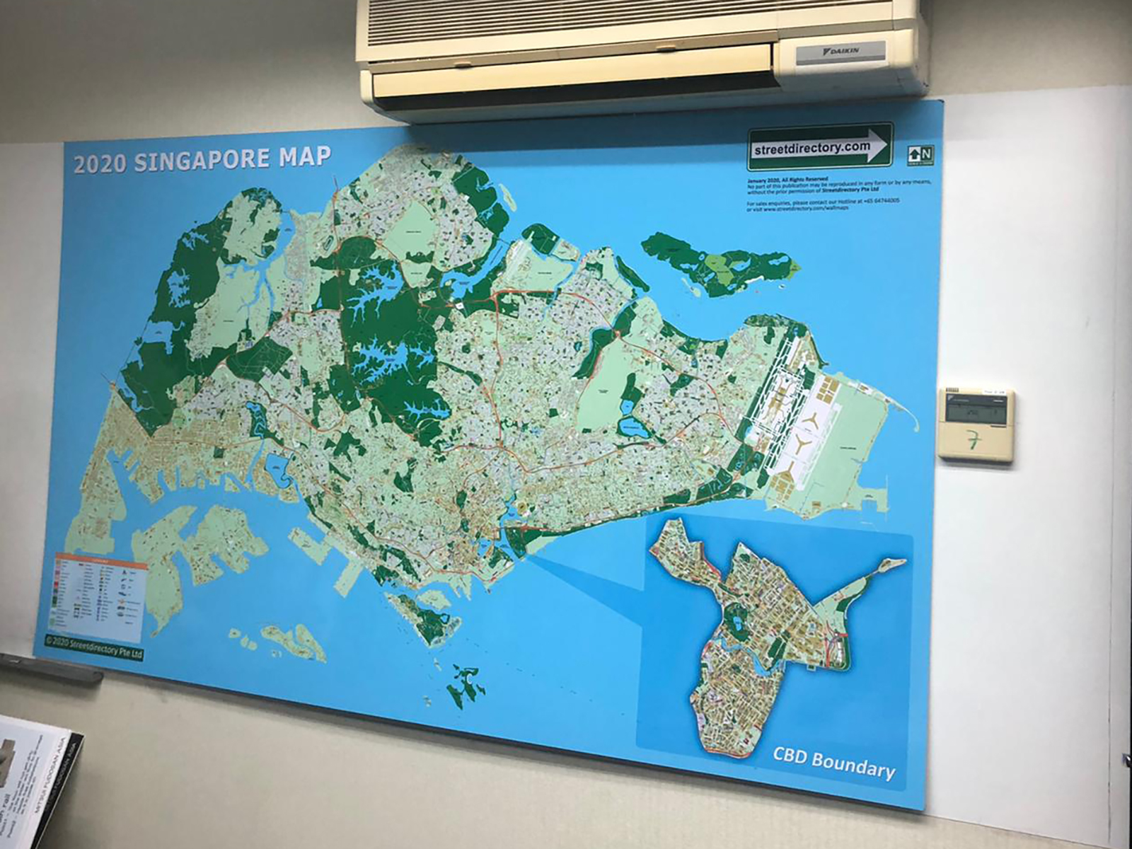 SG Magnetic Wall Maps - Magnetic Wallmap SIngapore
